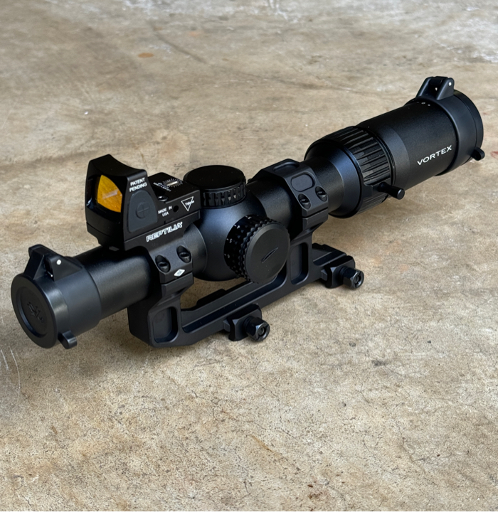 Vortex Strike Eagle 1-6x LPVO, with Mount and Piggyback RMR style red ...